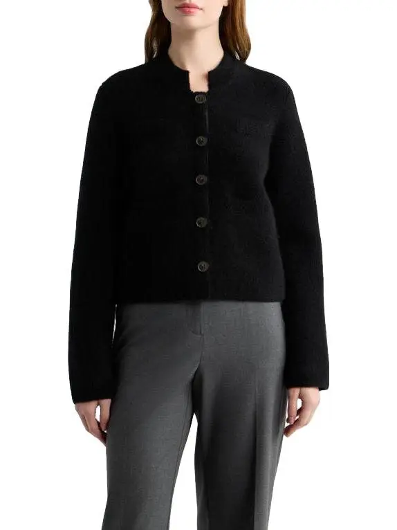 Fleurette Boucle Cropped Jacket - Black