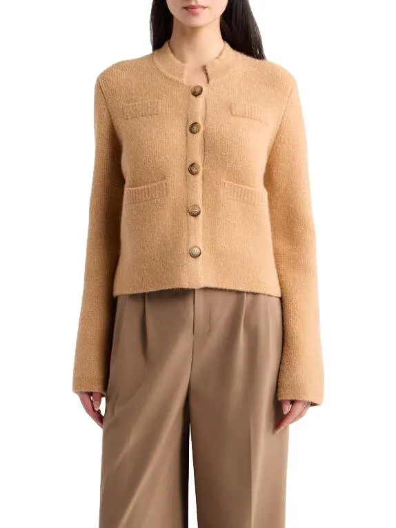 Fleurette Boucle Cropped Jacket - Camel