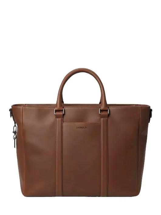 Shinola Runwell Leather Zip Briefcase - Medium Brown