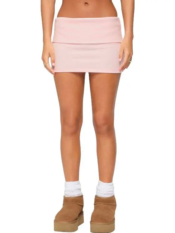 EDIKTED Cello Foldover Miniskirt - Light-pink