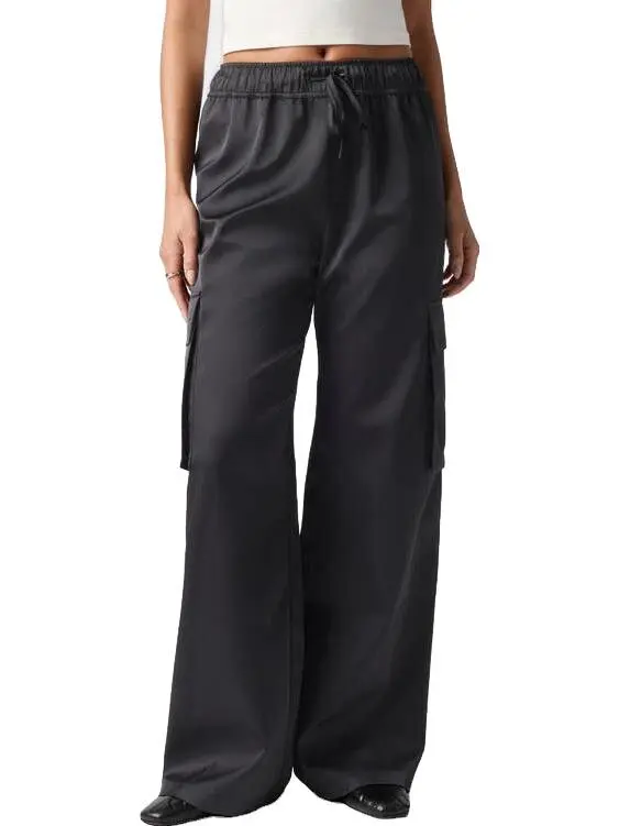 FLORENCE BY MILLS Satin Cargo Pants - Black