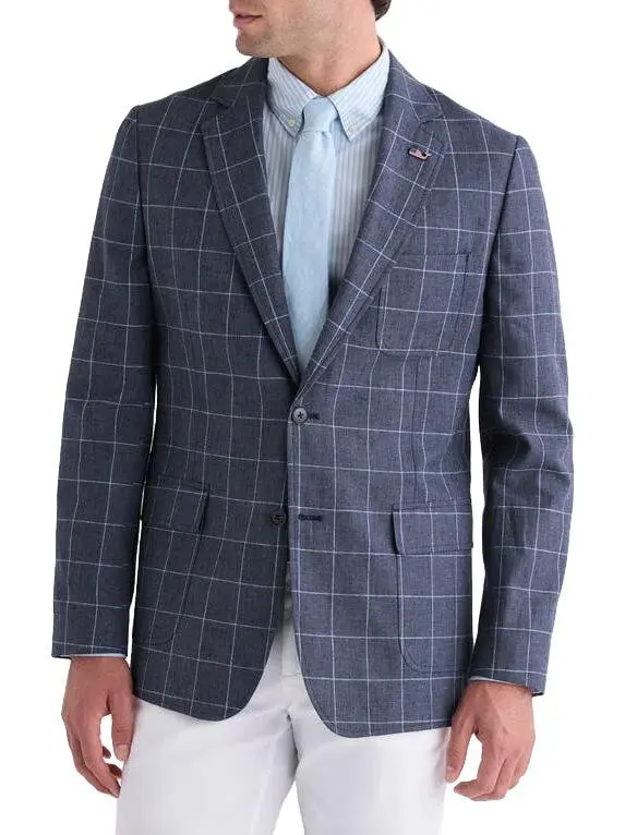 Vineyard Vines Schooner Windowpane Sport Coat - Moonshine