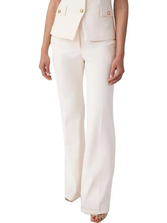 MARCIANO Viola Mid Rise Flare Pants - Eggshell Ecru