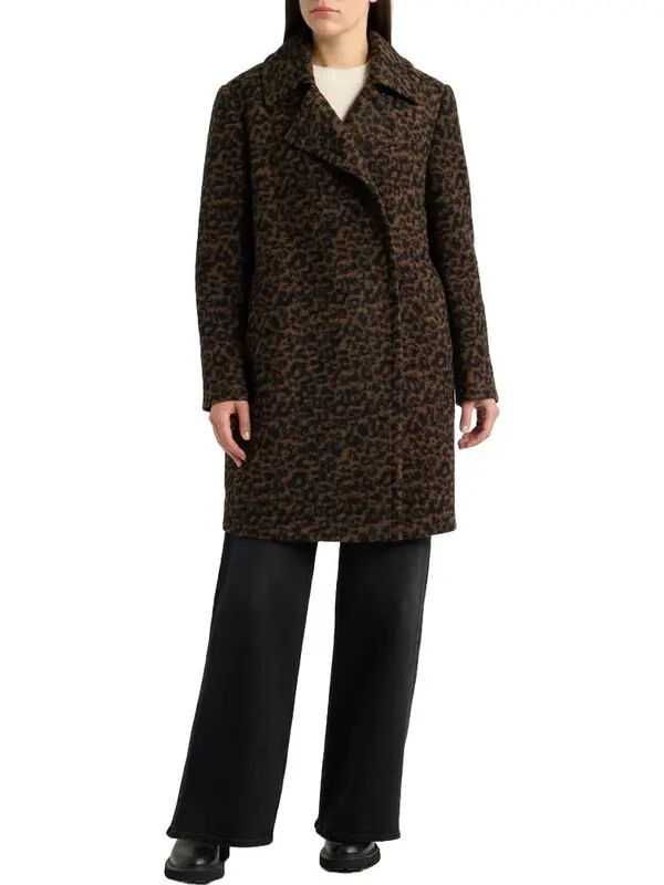 Bernardo Animal Print Coat - Muted Leopard