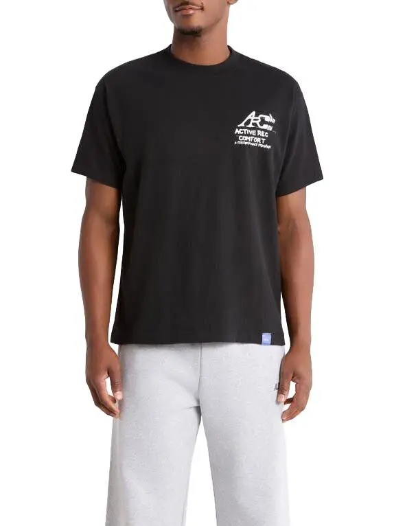 A.R.C. ACTIVE RECREATION COMFORT Mind Flow Cotton Graphic T-shirt - Washed Black