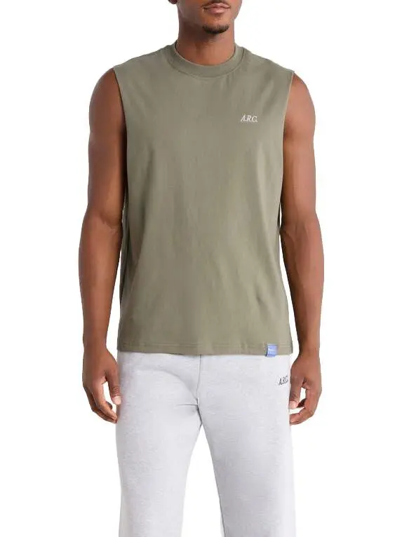 A.R.C. ACTIVE RECREATION COMFORT Standard Logo Cotton Muscle Tank - Green