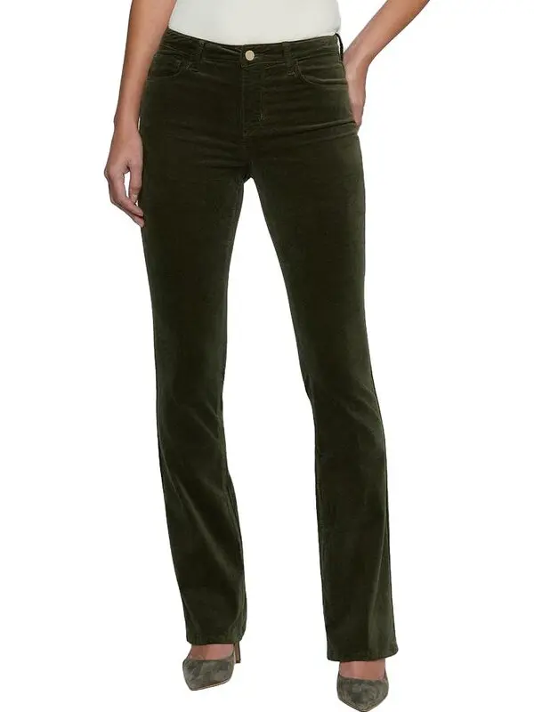 L'Agence Stevie High Waist Straight Leg Jeans - Army
