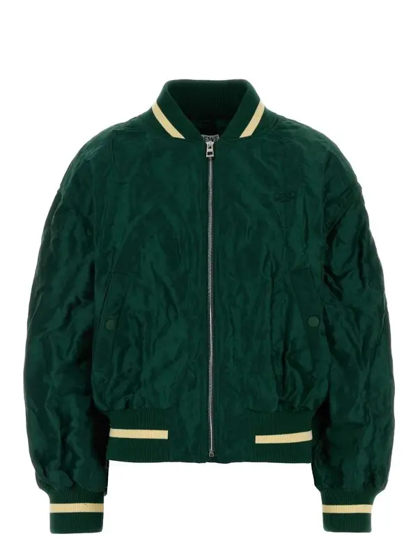 Loewe Dark Tech Fabric Bomber Jacket - Green