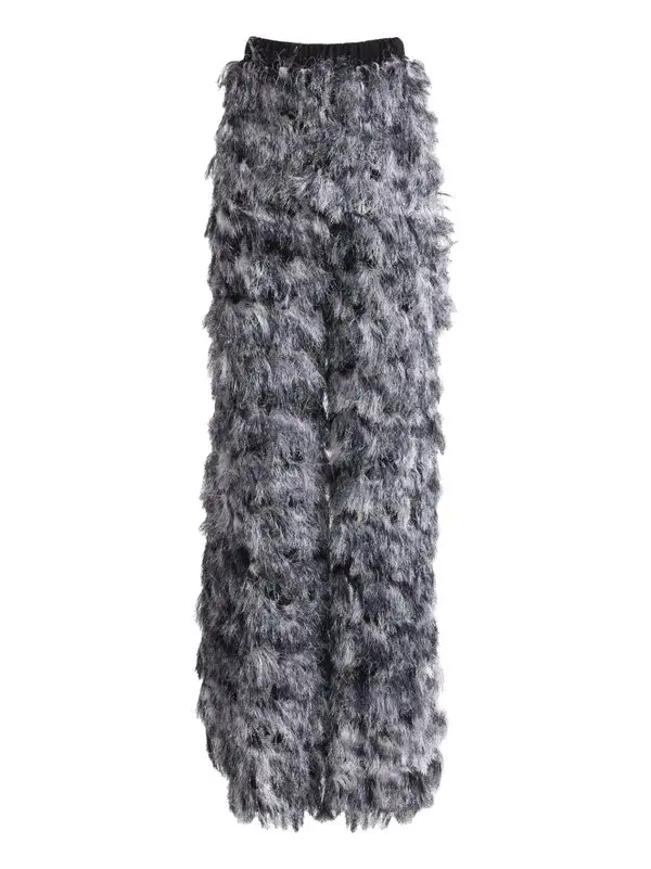 JULIA ALLERT Textured High-waist Pants – Charcoal Gray - Grey