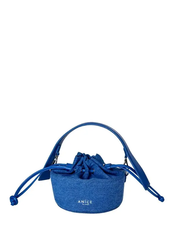 ANICE’ BY ANGEL Angelou Drawstring Indigo Denim Bucket Bag - Blue