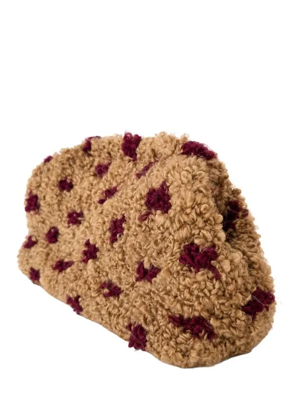 JURGI BRAND Neutrals Nora Wool Clutch — Camel & Burgundy - Beige/red