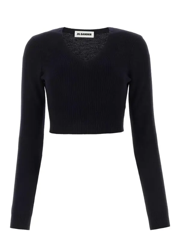 JIL SANDER Midnight Wool Sweater - Blue
