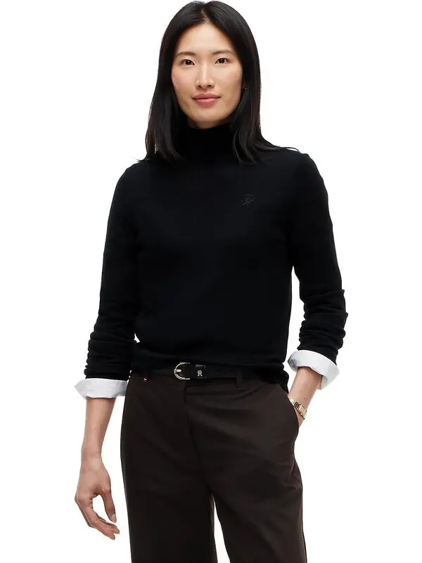 Tommy Hilfiger Merino Wool Turtleneck Sweater - Black