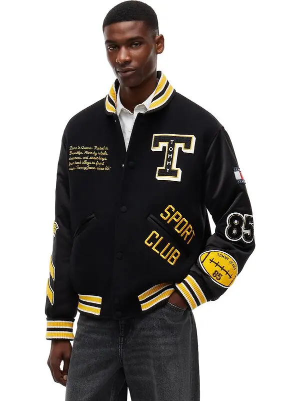 Tommy Hilfiger Wool-blend Varsity Jacket - Black
