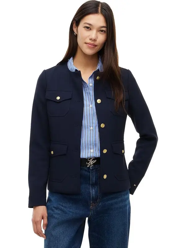 Tommy Hilfiger Slim Fit Ponte Multi-pocket Jacket - Dark Blue