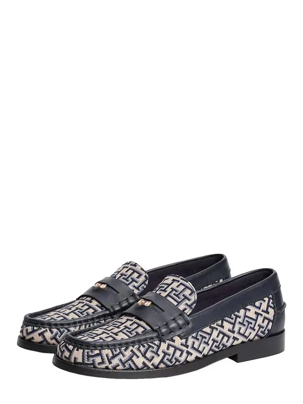 Tommy Hilfiger Jacquard Monogram Penny Loafer - Space Blue
