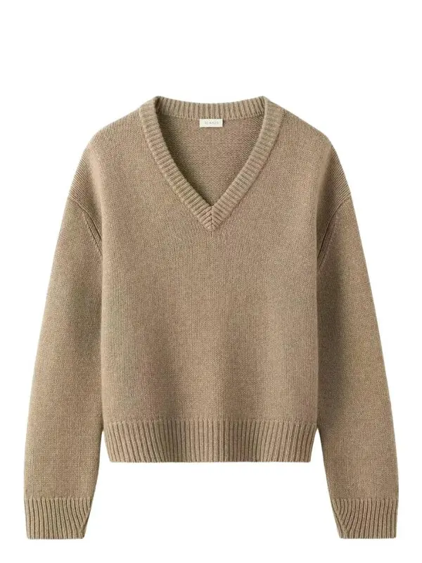 Almada Label Yara V-neck Knitted Sweater - Neutrals