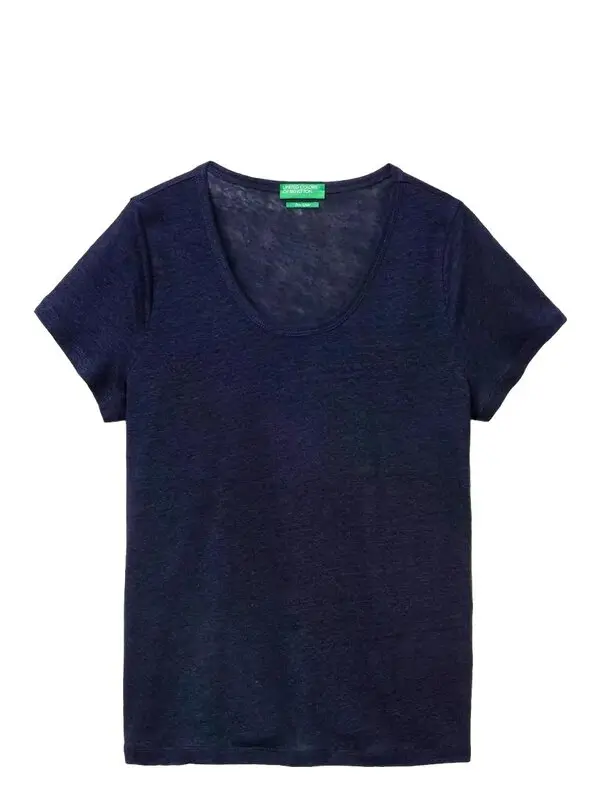 BENETTON Scoop-neck T-shirt - Blue