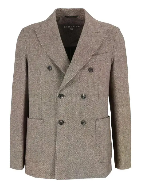 CIRCOLO 1901 Double-breasted Patch-pocket Jacket - Brown