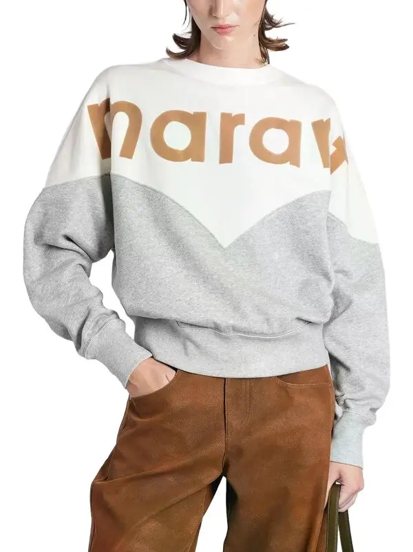 MARANT ETOILE Houston Logo-print Panelled Sweater - Grey