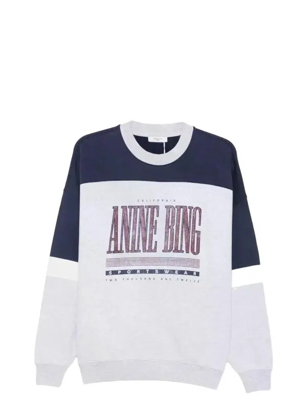 ANINE BING Miles Logo-print Panelled Sweatshirt - Grey