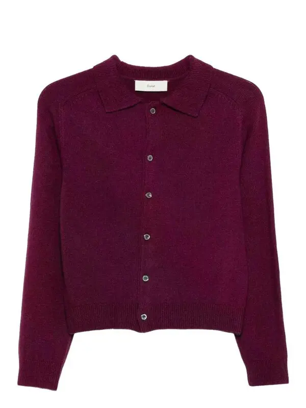 DUNST Button-fastening Long-sleeve Cardigan - Purple