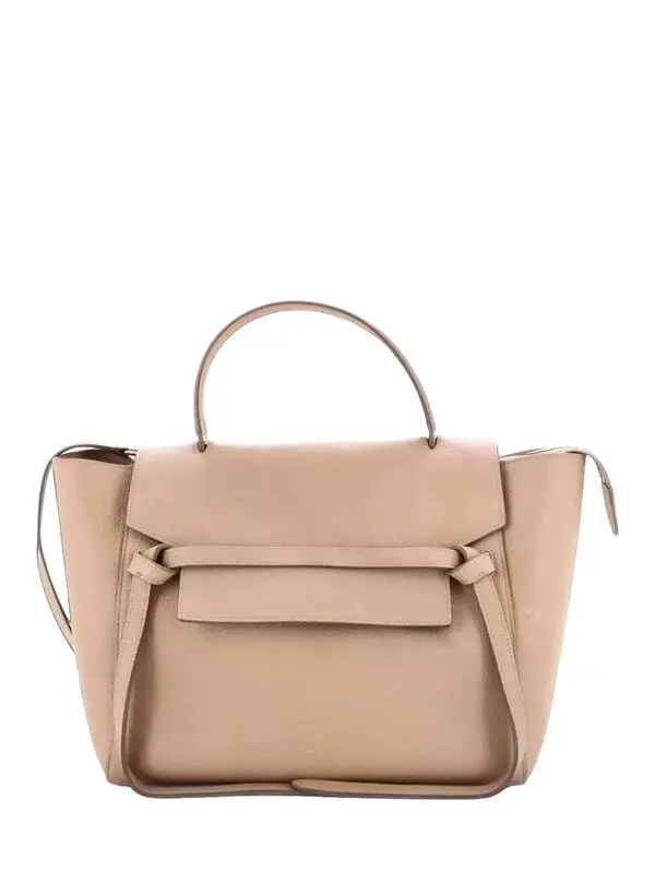 Celine Belt Bag Textured Leather Mini Shoulder Bag - Neutrals