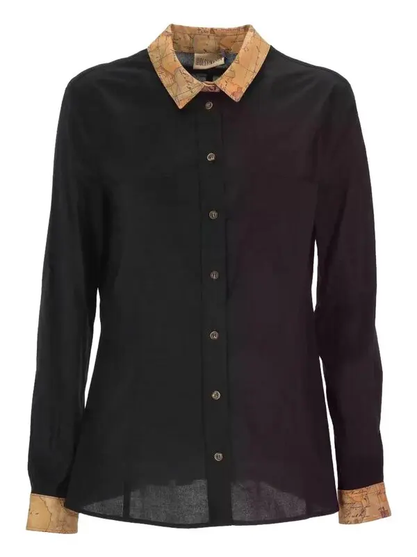 ALVIERO MARTINI 1° CLASSE Geo Classic Button-down Shirt - Black