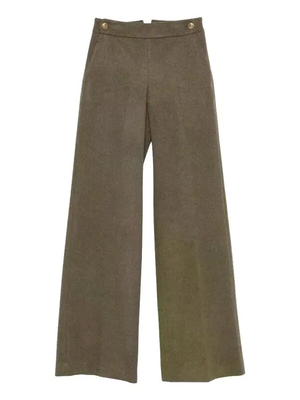 Ermanno Scervino Buckle-detail Wide-leg Trousers - Green