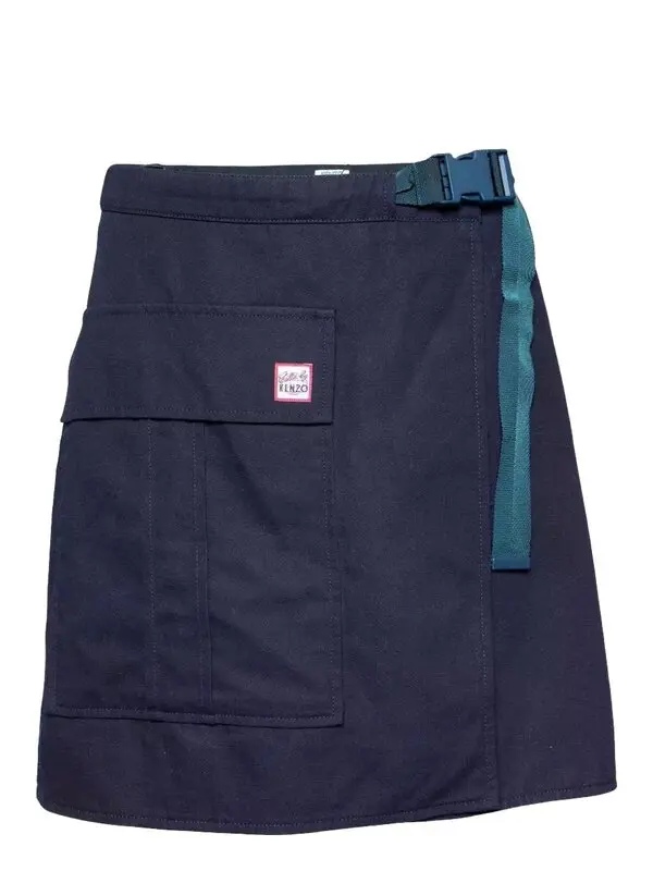 Kenzo Wrap Buckle Skirt - Blue
