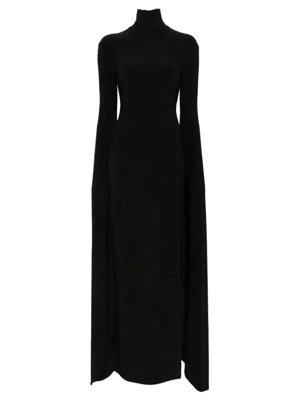 Norma Kamali Open-back Ribbon-sleeve Gown - Black