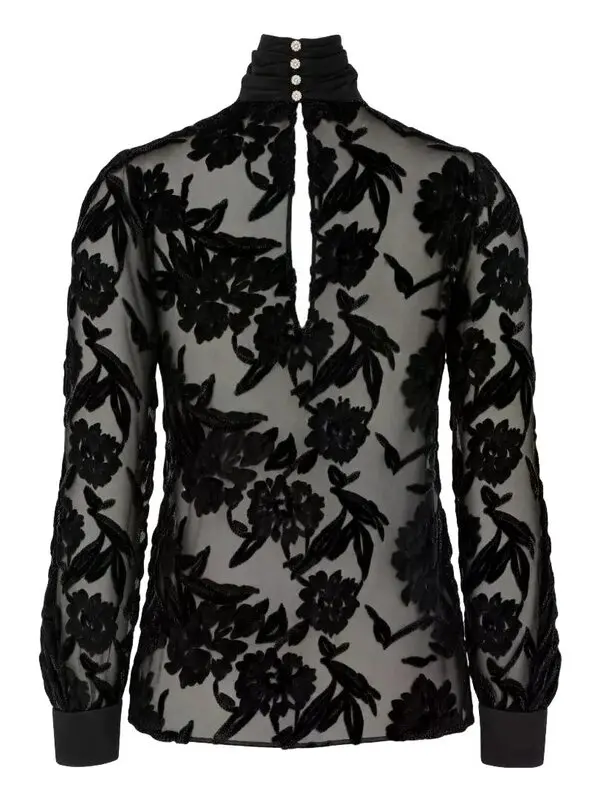 Redemption Devoré Pussy-bow Blouse - Black