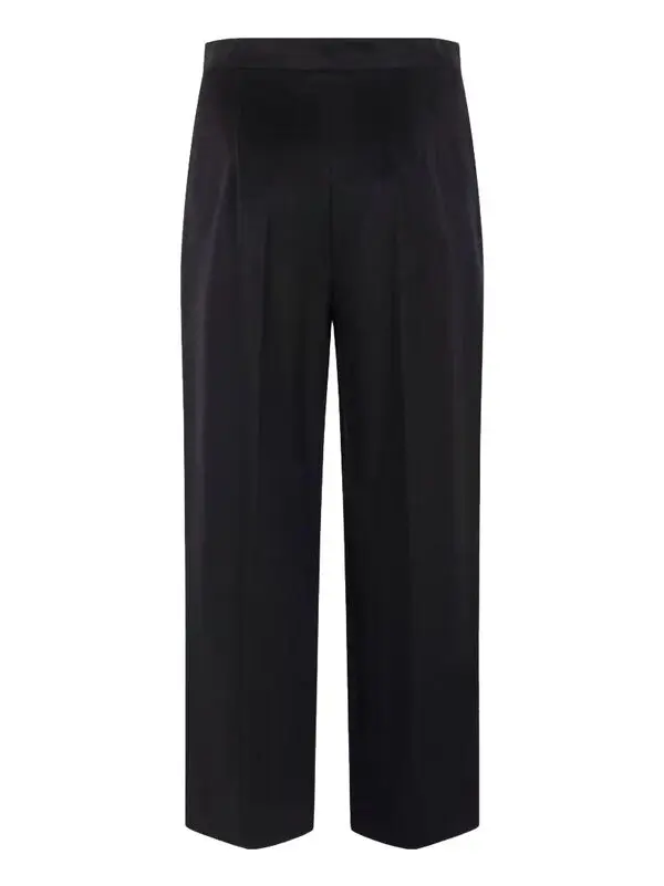 Max Mara Pleated Virgin Wool Trousers - Black