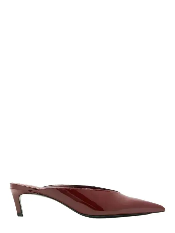 Schutz Loren Pointed-toe Patent-finish Mules - Red
