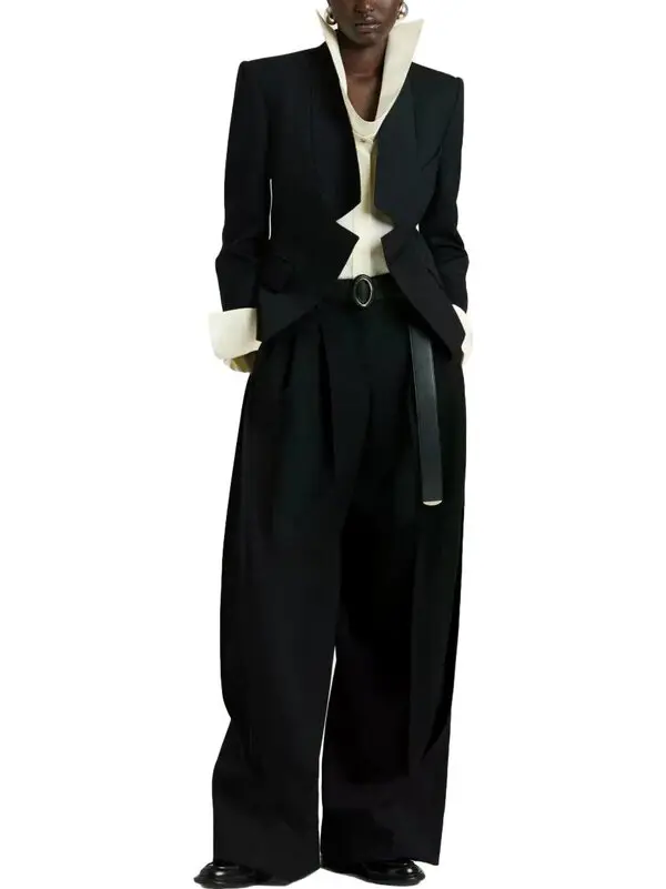 Givenchy Reverse Lapel Jacket In Wool - Black