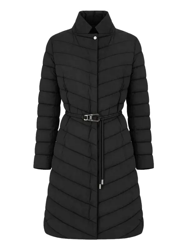 MOORER Belted Quilted Jacket - Black