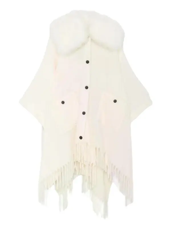 Moncler Fringed Cape - Neutrals