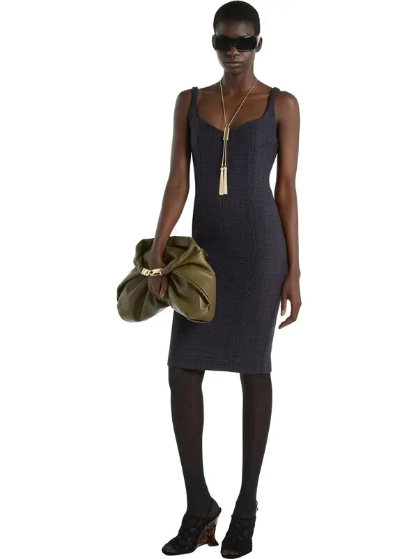 Balmain Tweed Dress With Spaghetti Straps - Blue