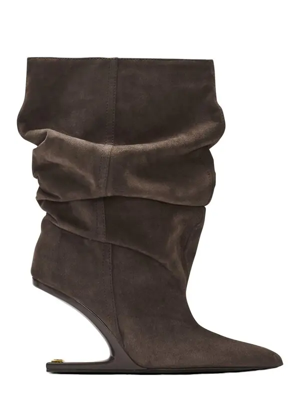 Balmain No Wedge Suede Ankle Boots - Grey