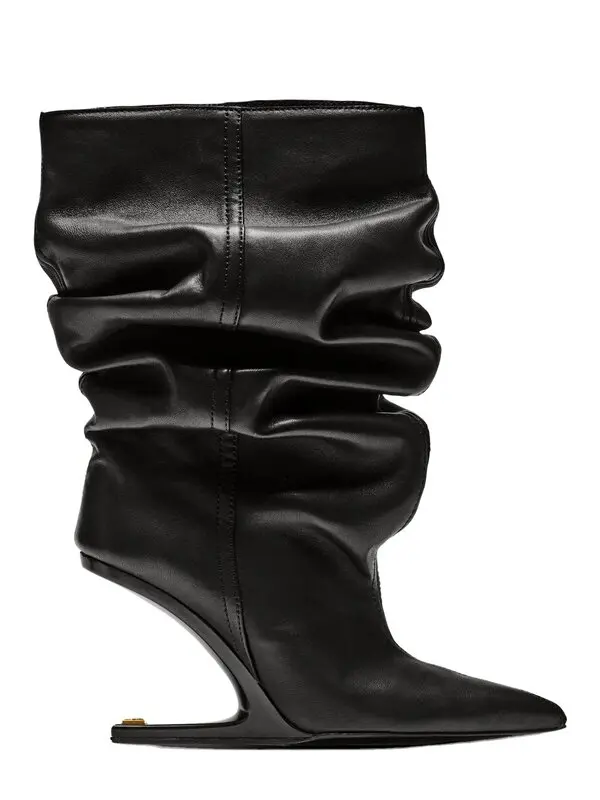 Balmain No Wedge Smooth Leather Ankle Boots - Black