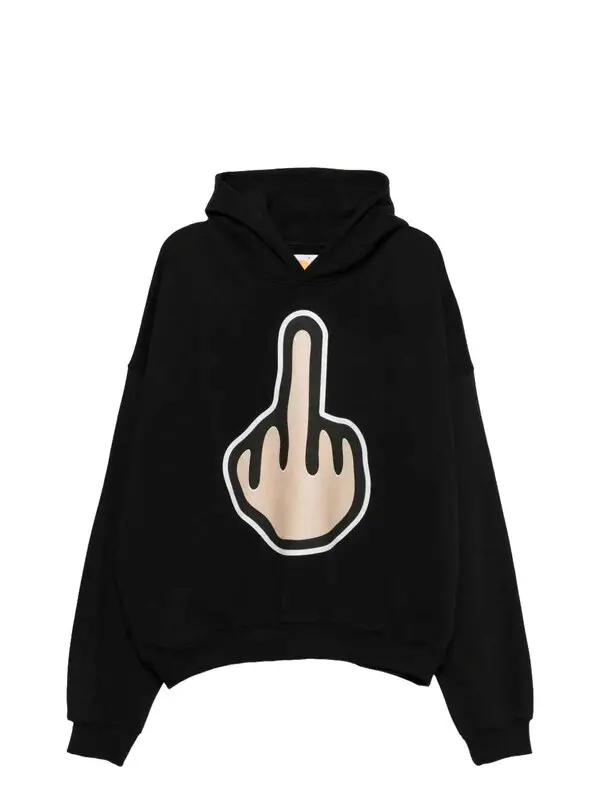PDF Graphic Print Hoodie - Black