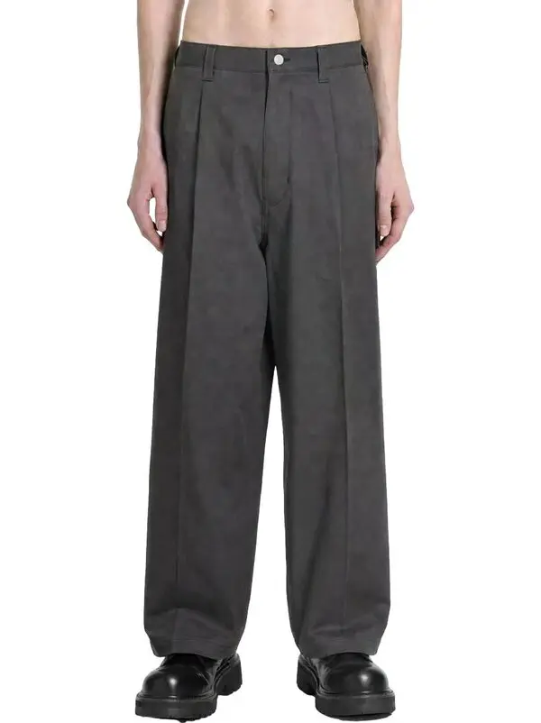 Comme Des Garçons Pleated Straight-leg Trousers - Grey
