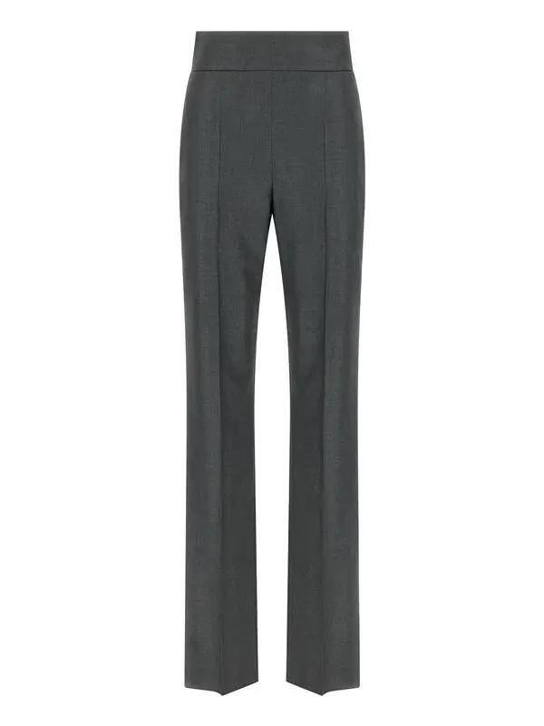 Valentino Garavani Textured Silk Wool Pants - Gray