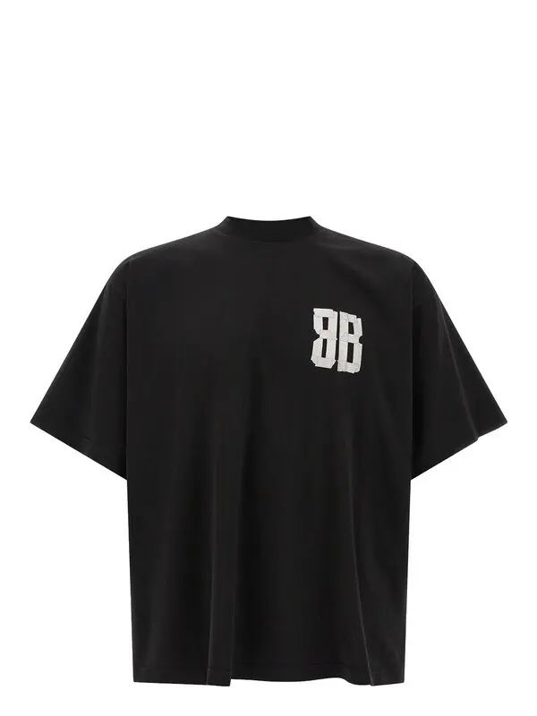 Balenciaga Glitter Tape Type' T-shirt - Black