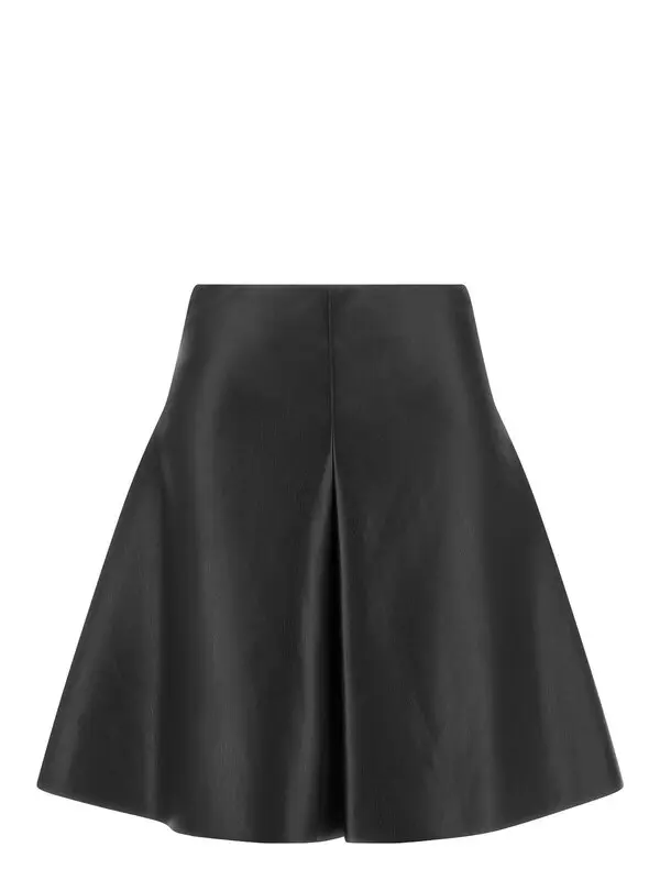 NUDE Eco-leather Full Skirt - Black