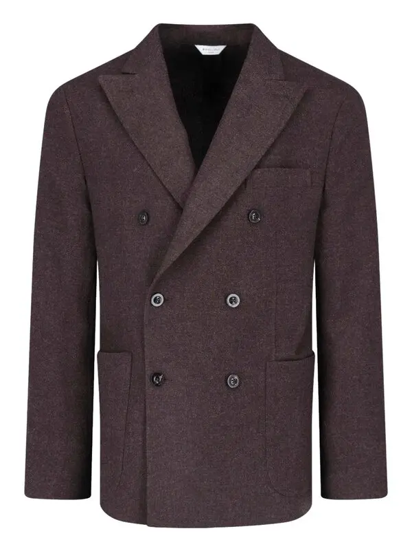 Boglioli Double-breasted Wool And Cashmere Blazer - Brown