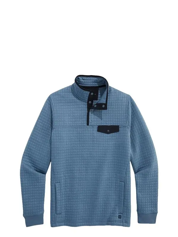Vineyard Vines Navigator Relaxed Quarter Snap Sweatshirt - Blue Heron