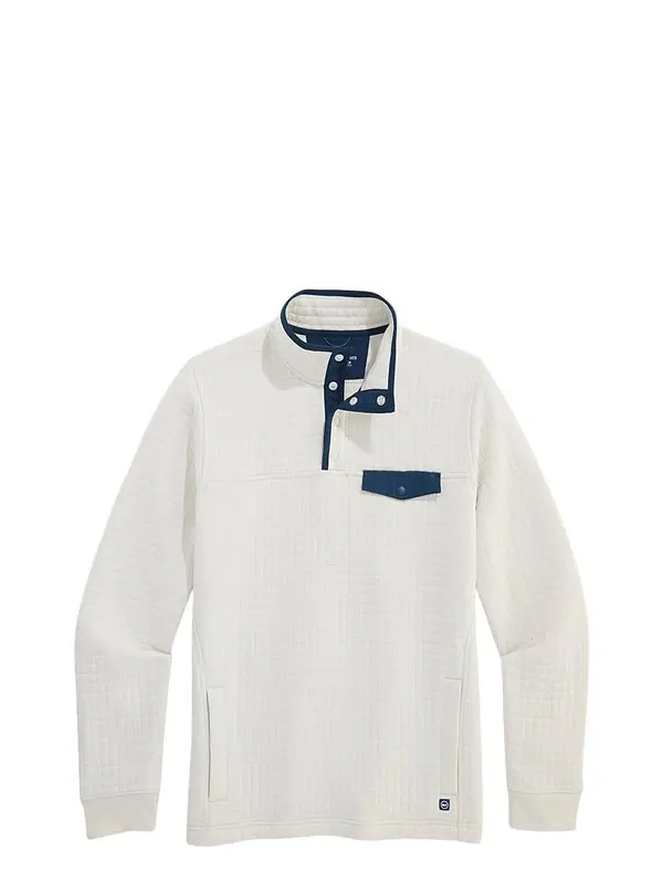 Vineyard Vines Navigator Relaxed Quarter Snap Sweatshirt - Stone