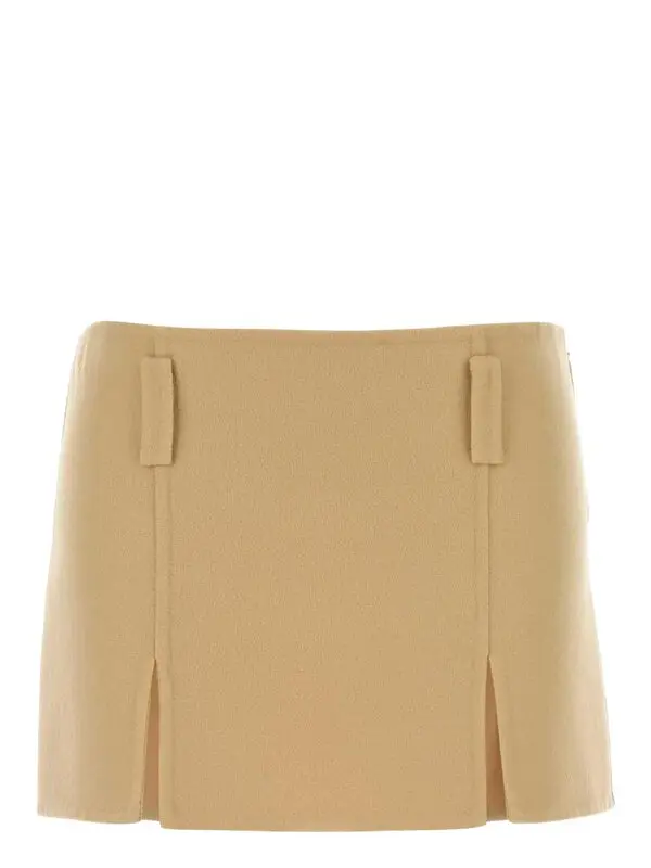 Miu Miu Pastel Wool Blend Mini Skirt - Yellow
