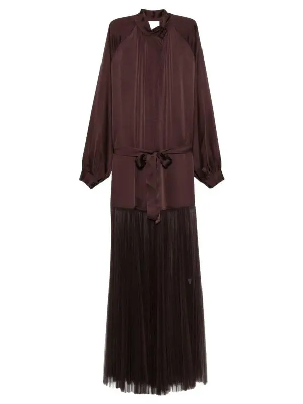 FORTE_FORTE Silk Long Dress - Brown